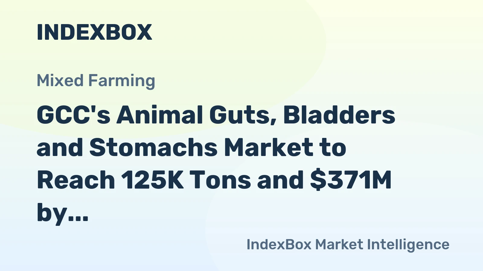 GCC's Animal Guts, Bladders and Stomachs Market to Reach 125K Tons and $371M by 2035