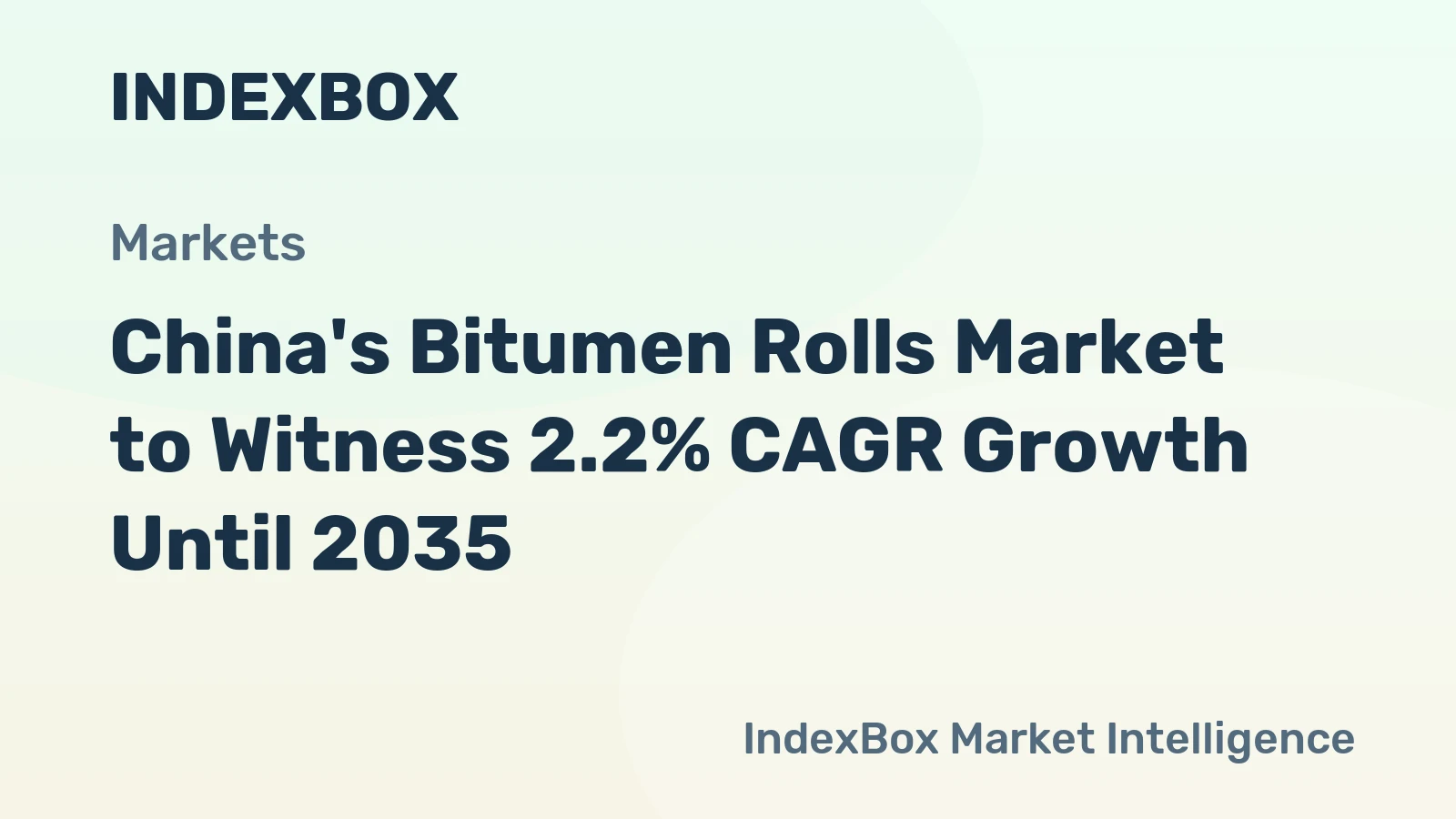 China's Bitumen Rolls Market to Witness 2.2% CAGR Growth Until 2035