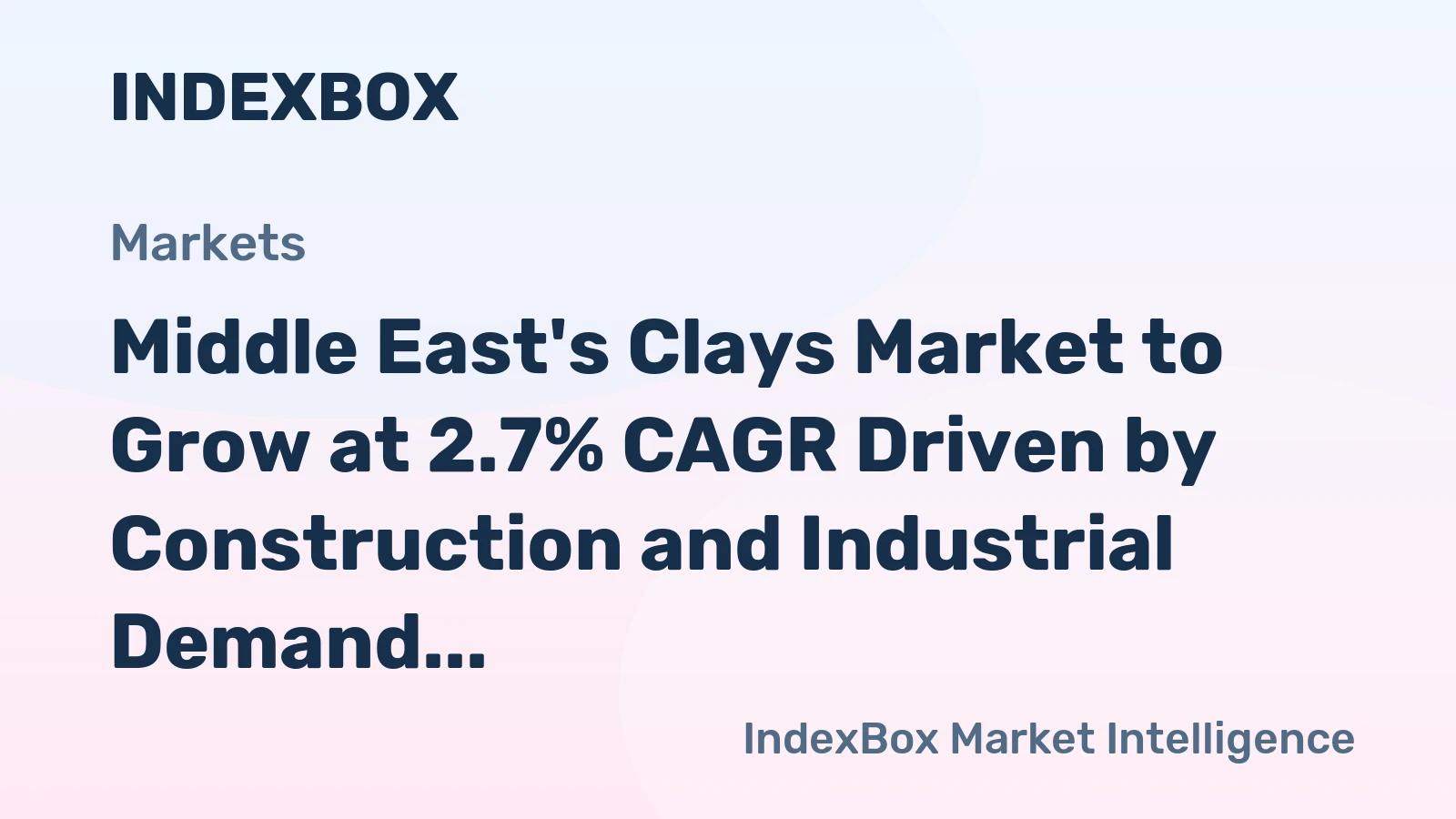 Middle East's Clays Market to Grow at 2.7% CAGR Driven by Construction and Industrial Demand