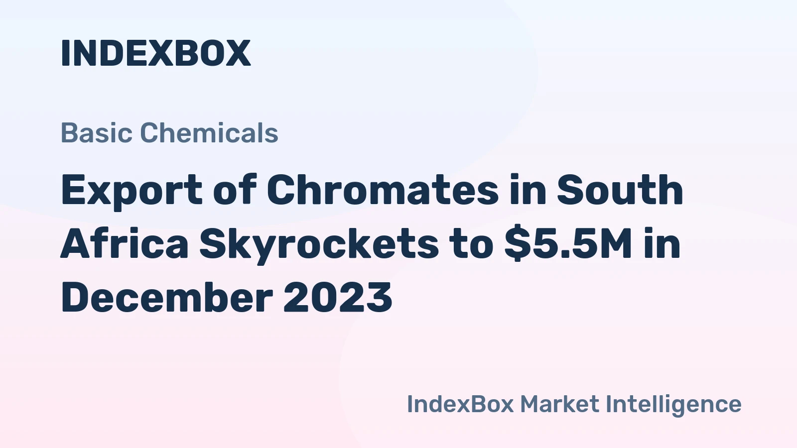 Export of Chromates in South Africa Skyrockets to $5.5M in December 2023