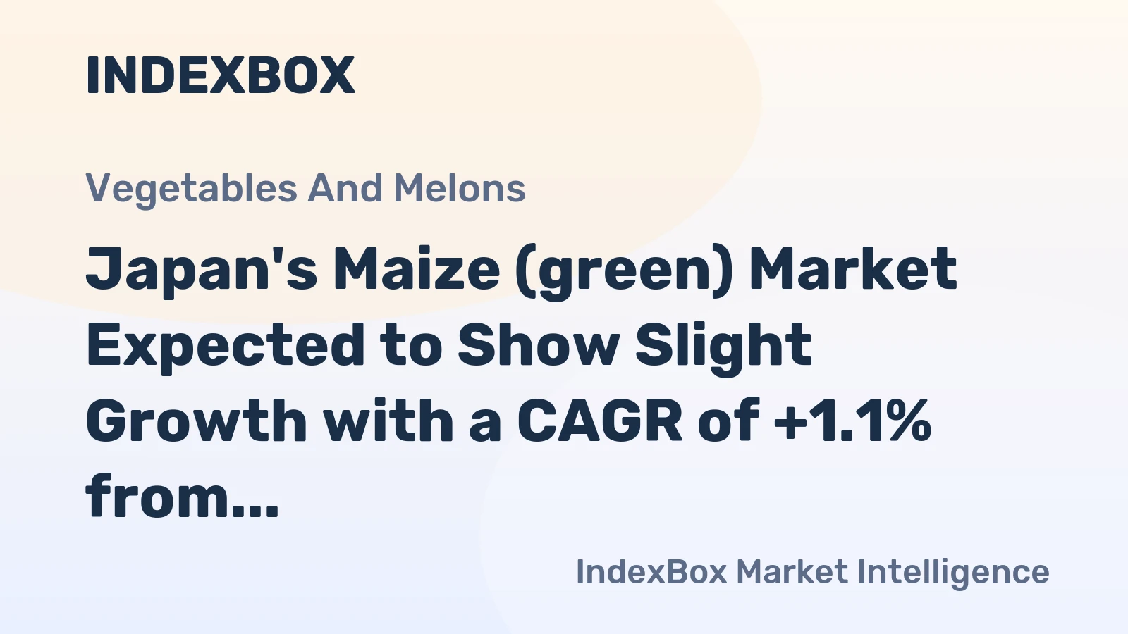 Japan's Maize (green) Market Expected to Show Slight Growth with a CAGR of +1.1% from 2024-2035