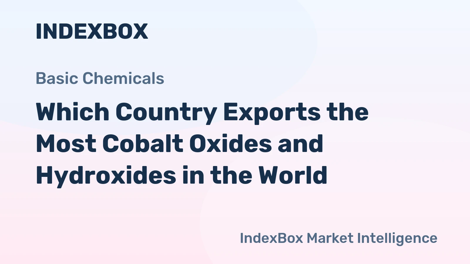 Which Country Exports the Most Cobalt Oxides and Hydroxides in the World?