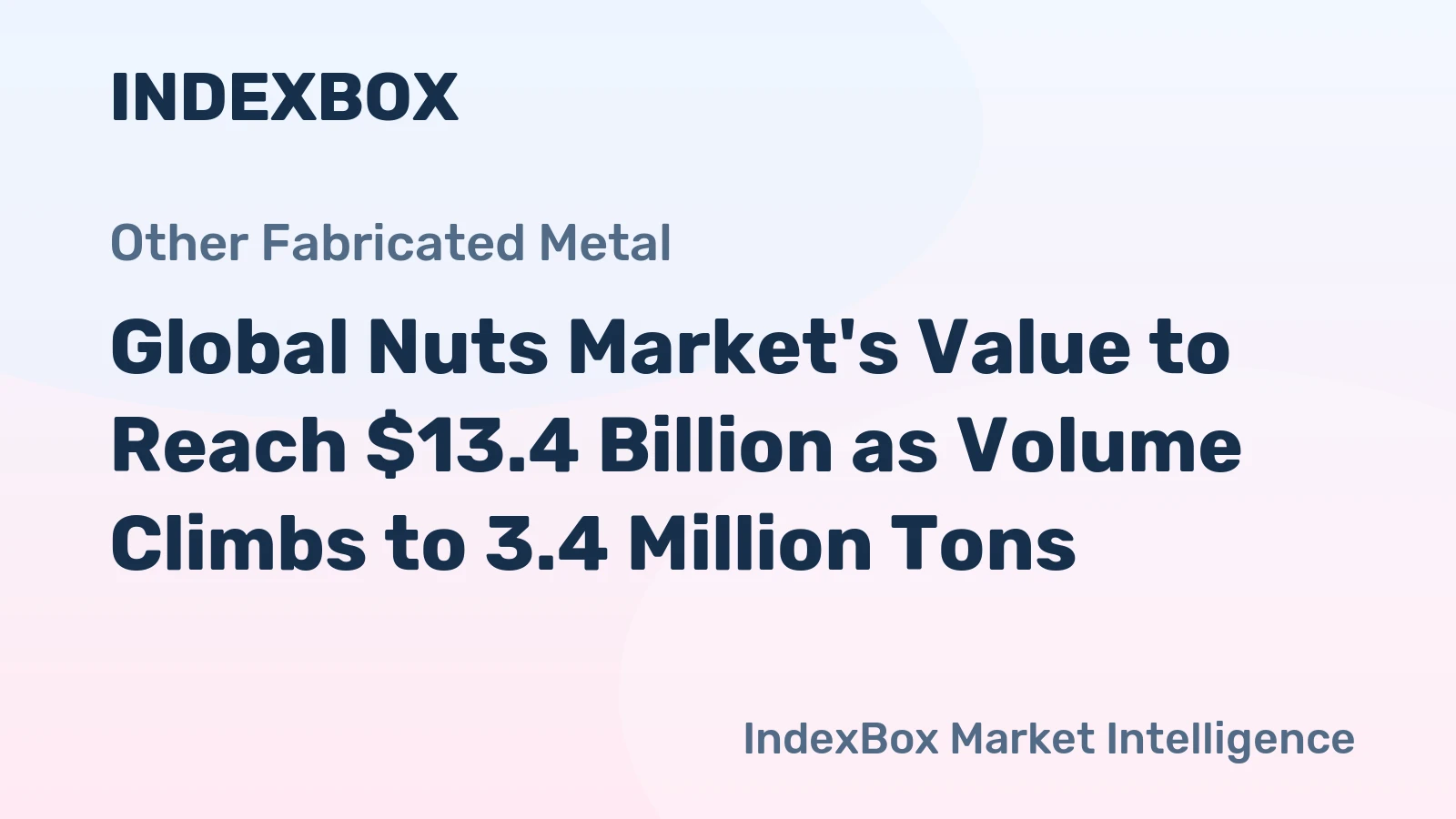 Global Nuts Market's Value to Reach $13.4 Billion as Volume Climbs to 3.4 Million Tons