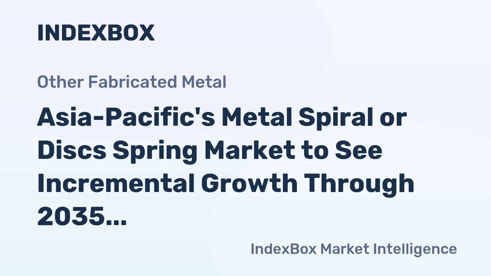 Asia-Pacific's Metal Spiral or Discs Spring Market to See Incremental Growth Through 2035, Reaching 1M Tons and $7.1B in Value