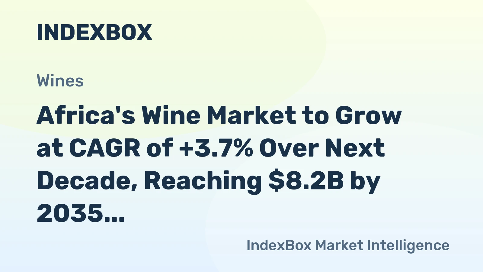 Africa's Wine Market to Grow at CAGR of +3.7% Over Next Decade, Reaching $8.2B by 2035