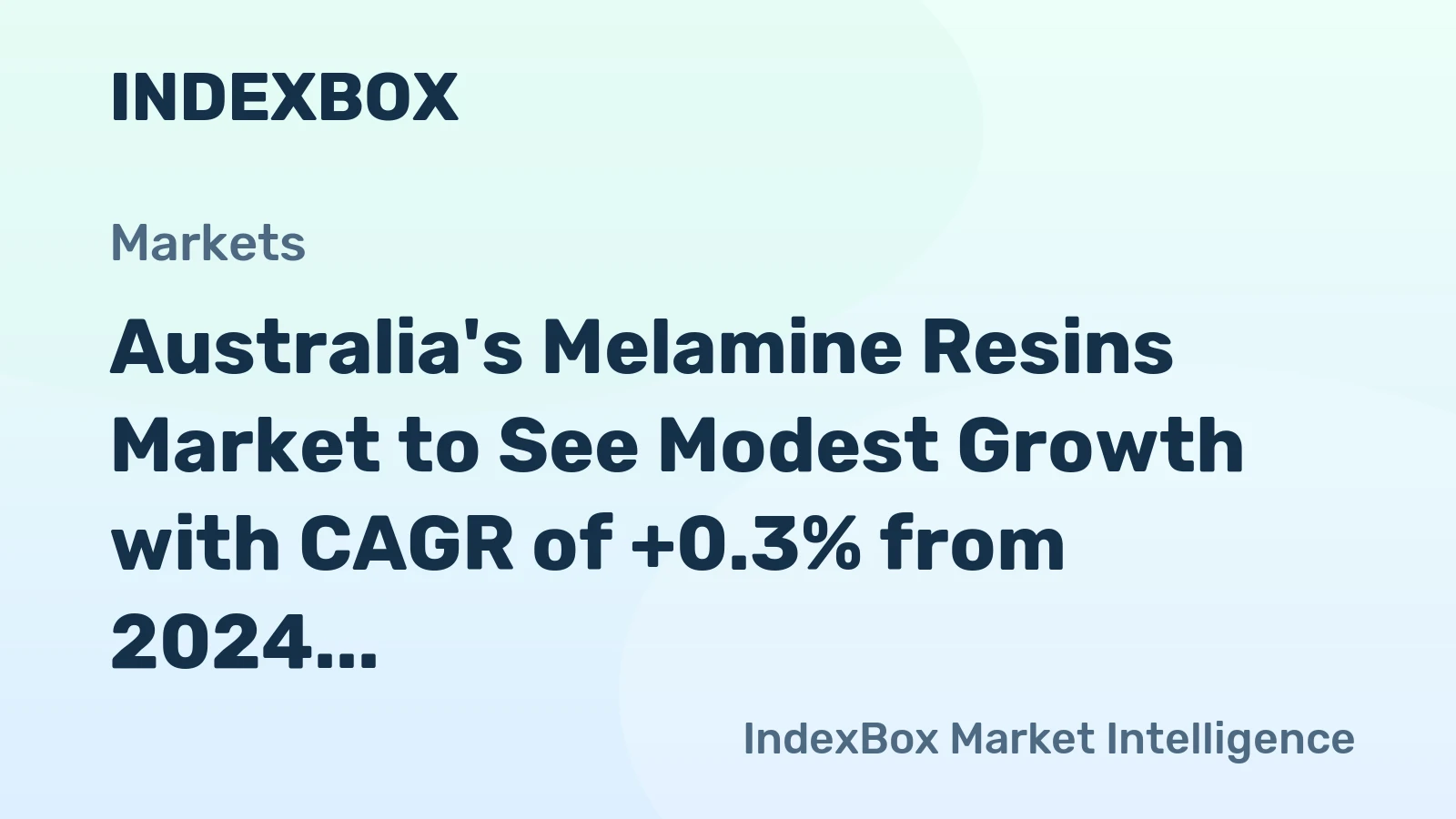 Australia's Melamine Resins Market to See Modest Growth with CAGR of +0.3% from 2024 to 2035