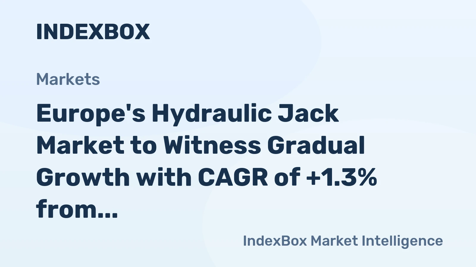 Europe's Hydraulic Jack Market to Witness Gradual Growth with CAGR of +1.3% from 2024 to 2035