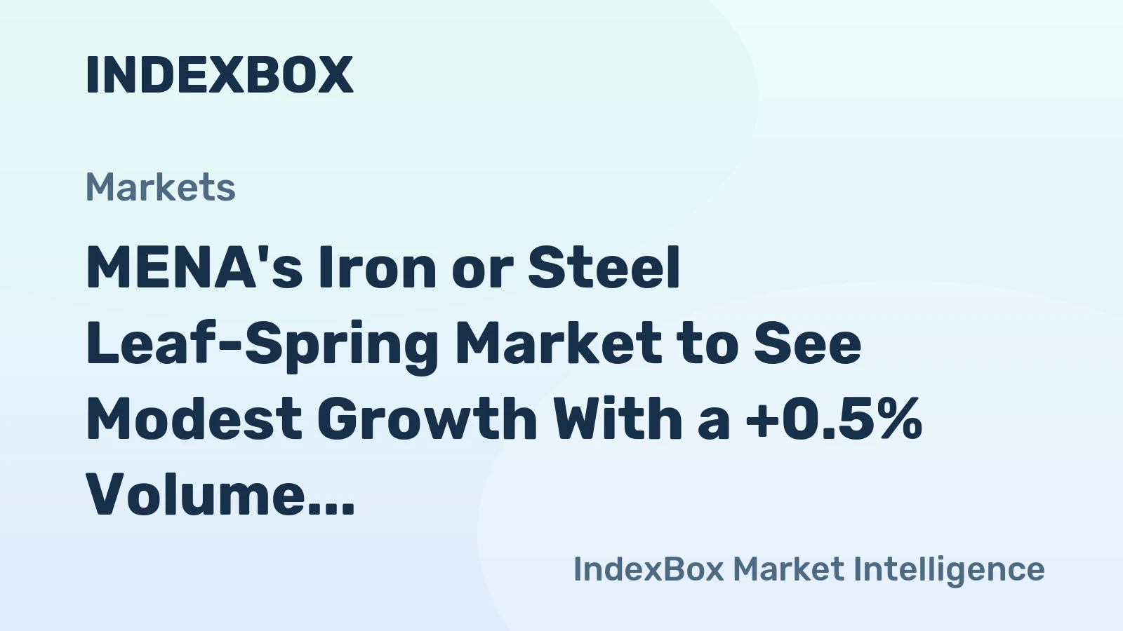 MENA's Iron or Steel Leaf-Spring Market to See Modest Growth With a +0.5% Volume CAGR Through 2035