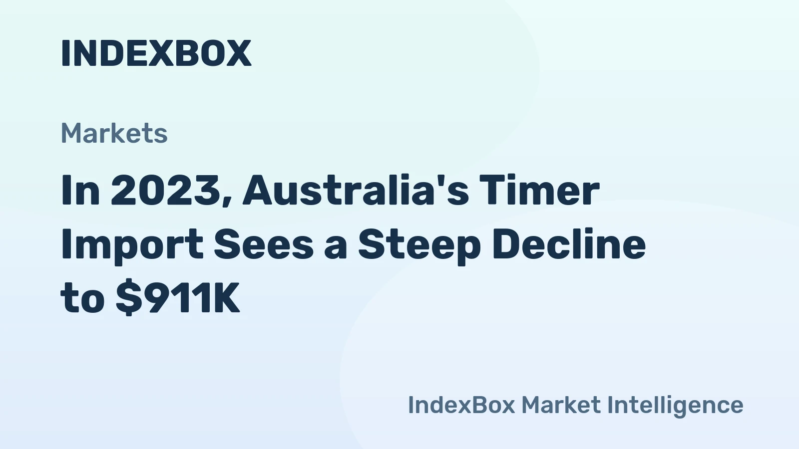 In 2023, Australia's Timer Import Sees a Steep Decline to $911K