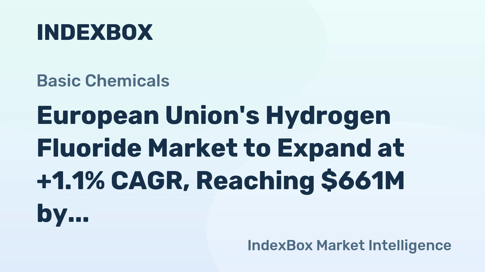 European Union's Hydrogen Fluoride Market to Expand at +1.1% CAGR, Reaching $661M by 2035