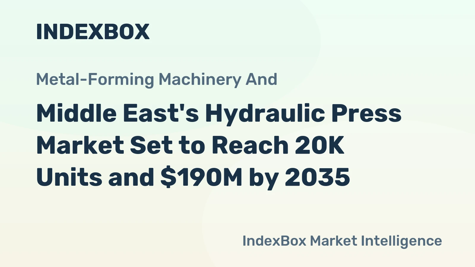 Middle East's Hydraulic Press Market Set to Reach 20K Units and $190M by 2035