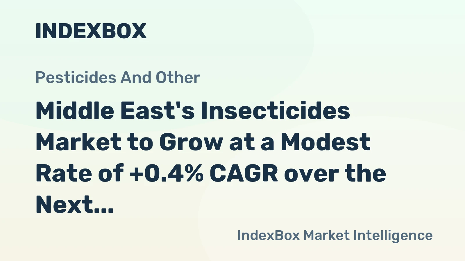 Middle East's Insecticides Market to Grow at a Modest Rate of +0.4% CAGR over the Next Decade