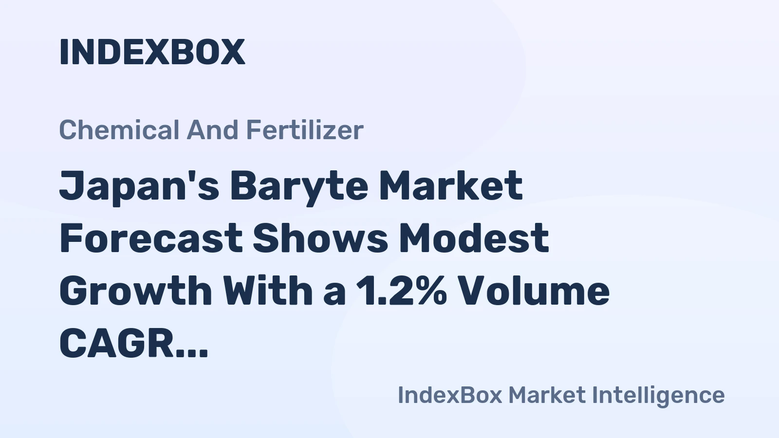 Japan's Baryte Market Forecast Shows Modest Growth With a 1.2% Volume CAGR