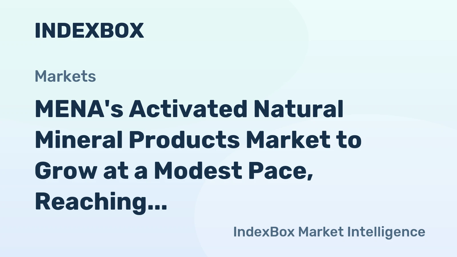 MENA's Activated Natural Mineral Products Market to Grow at a Modest Pace, Reaching 1.2M Tons and $628M by 2035