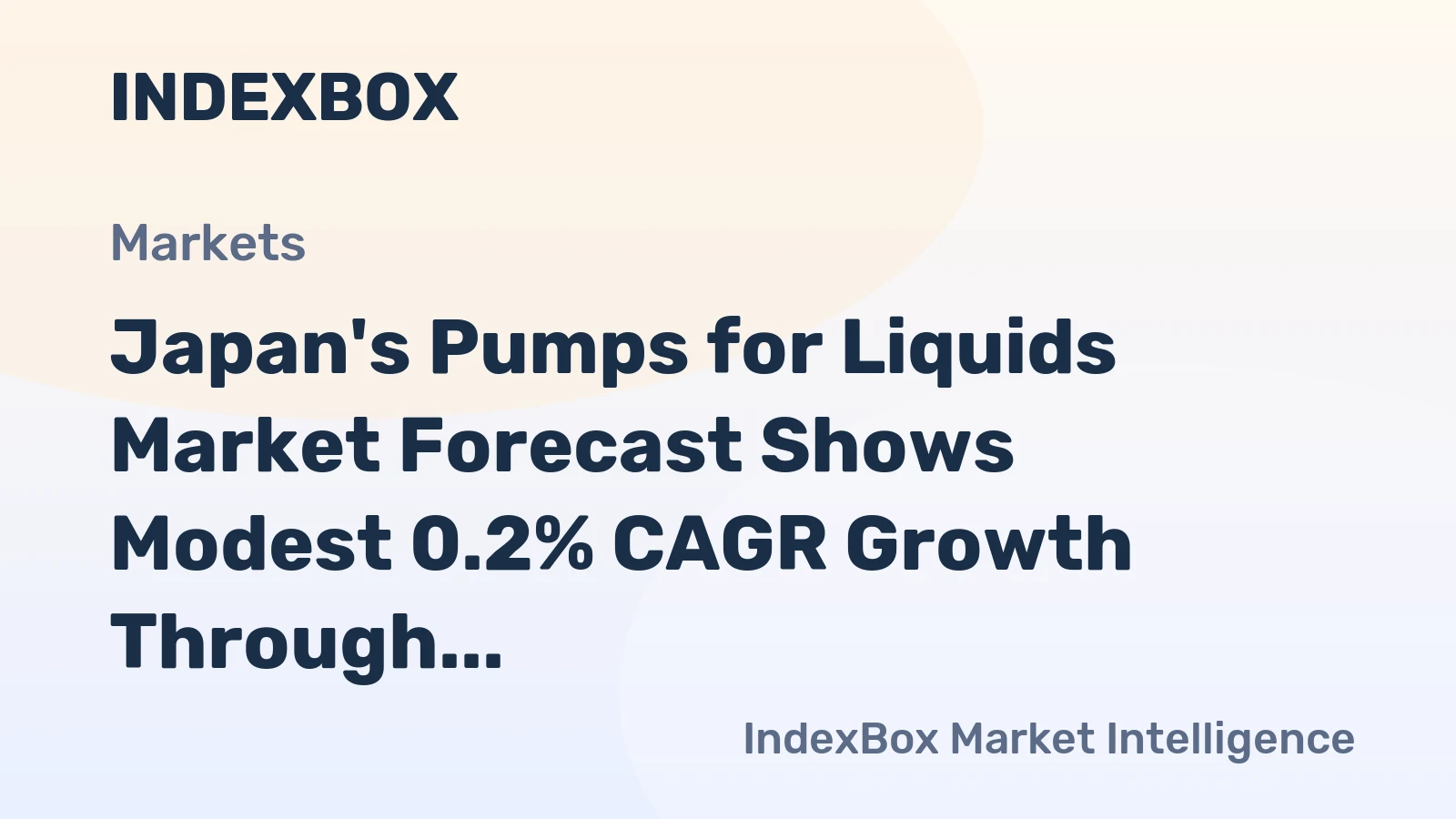 Japan's Pumps for Liquids Market Forecast Shows Modest 0.2% CAGR Growth Through 2035