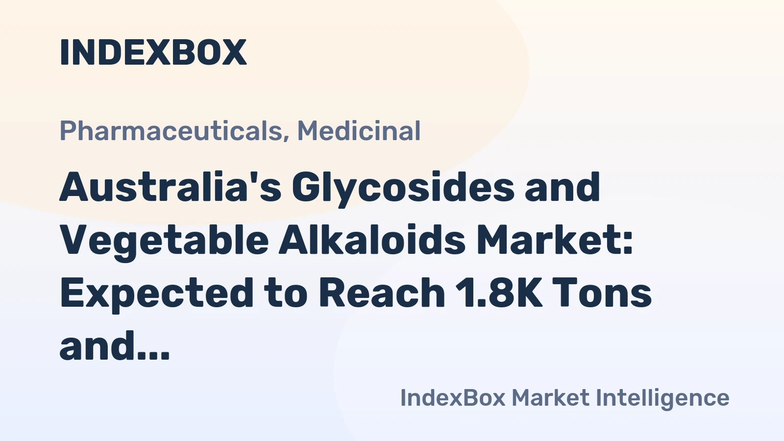 Australia's Glycosides and Vegetable Alkaloids Market: Expected to Reach 1.8K Tons and $87M in Value by 2035