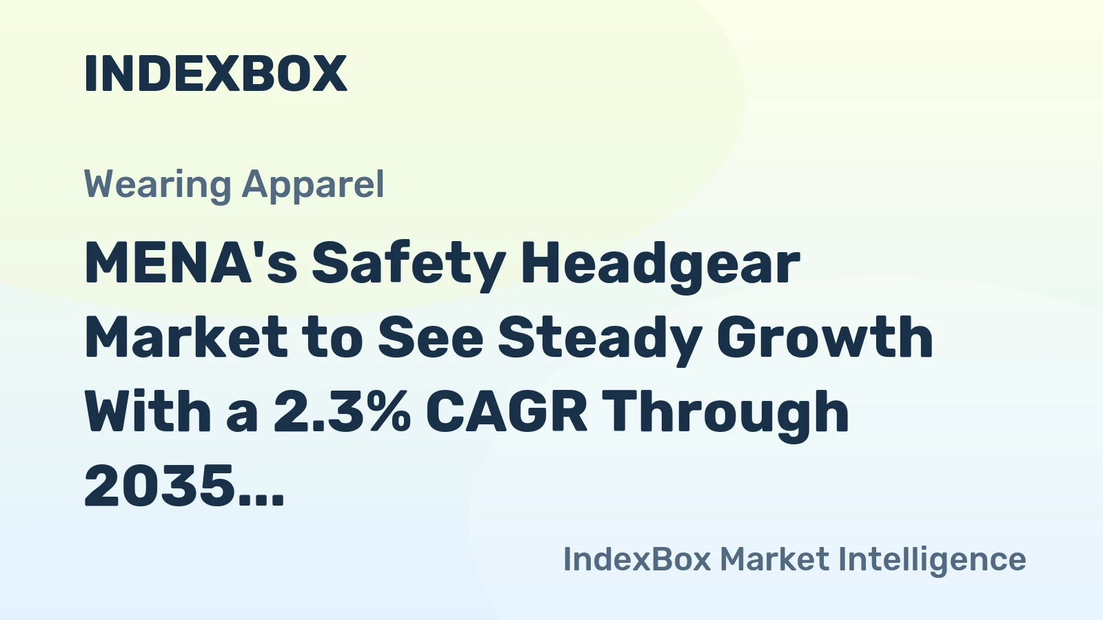 MENA's Safety Headgear Market to See Steady Growth With a 2.3% CAGR Through 2035
