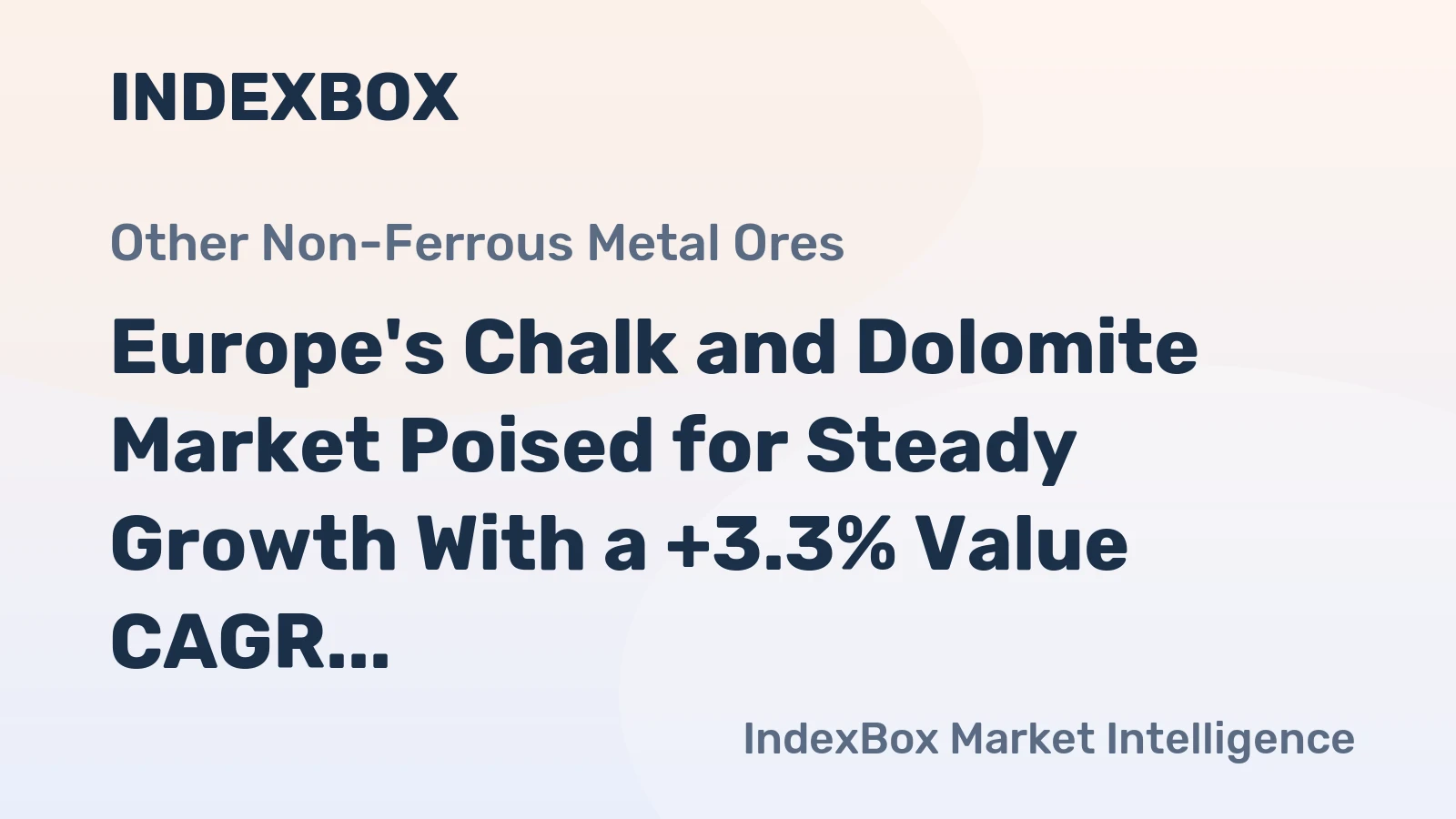 Europe's Chalk and Dolomite Market Poised for Steady Growth With a +3.3% Value CAGR Through 2035
