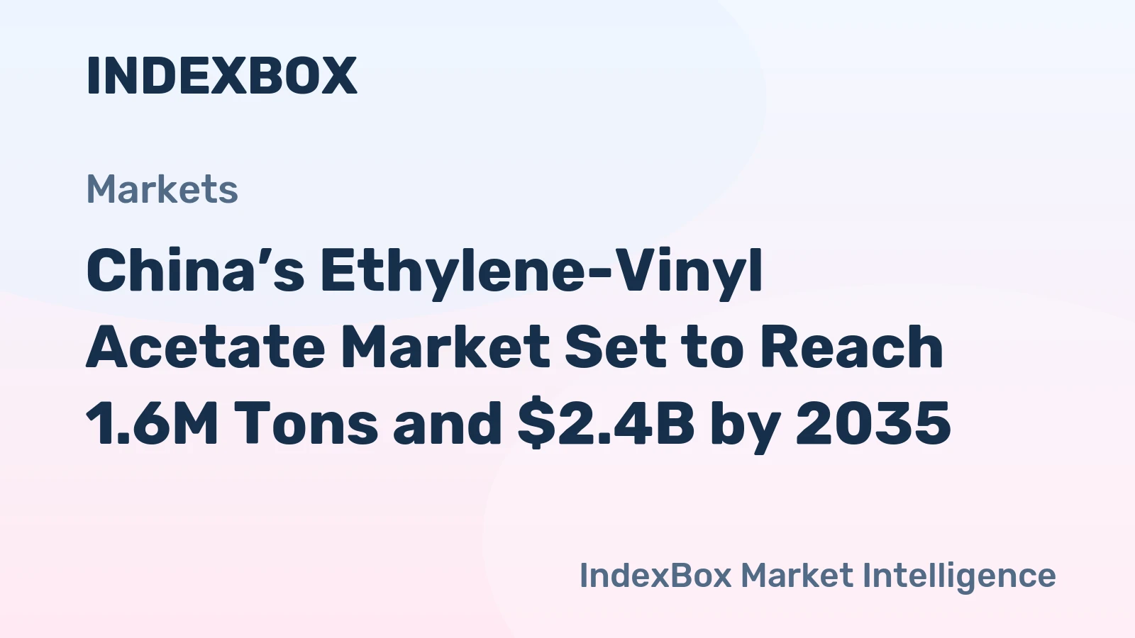 China’s Ethylene-Vinyl Acetate Market Set to Reach 1.6M Tons and $2.4B by 2035