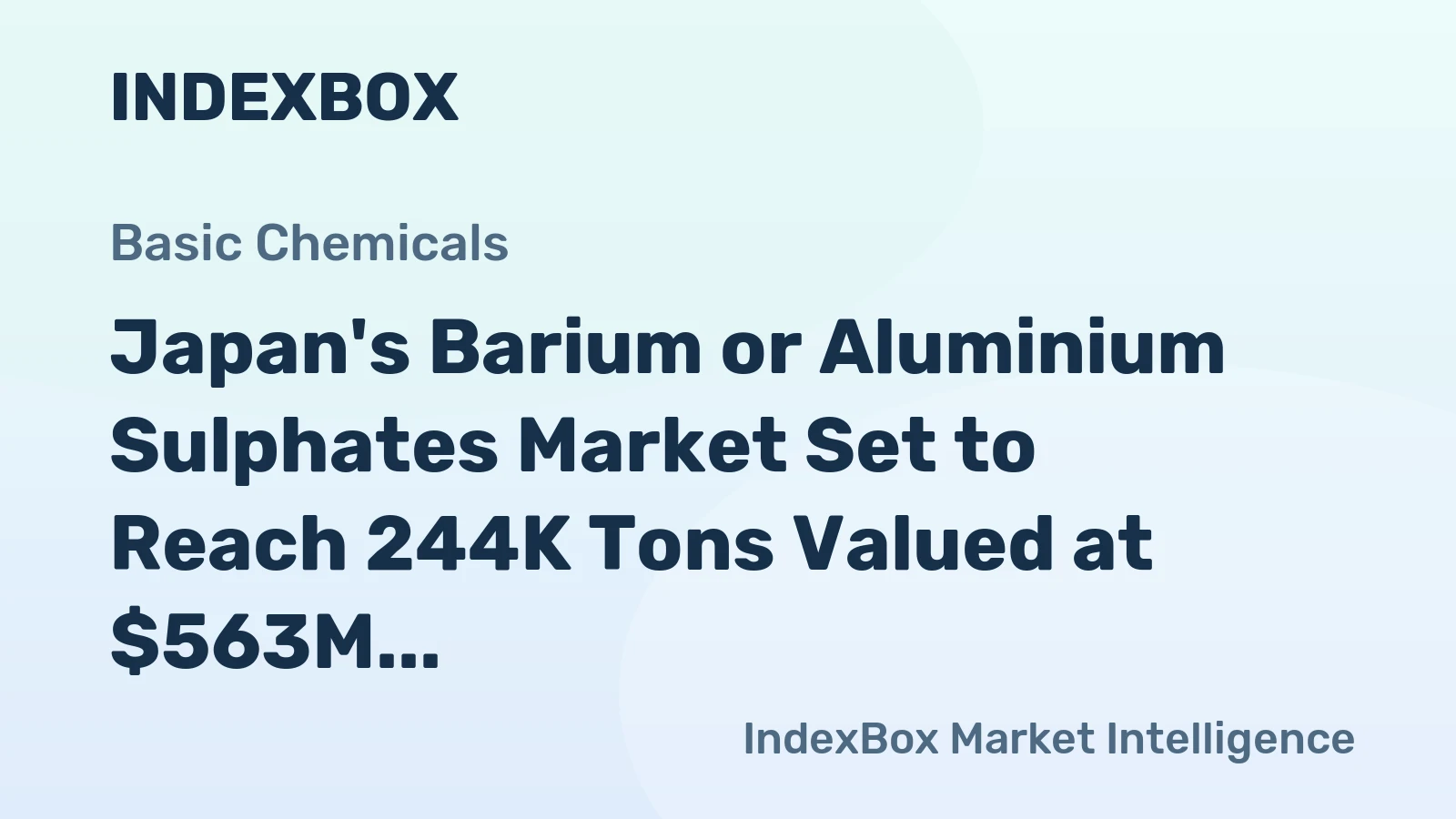 Japan's Barium or Aluminium Sulphates Market Set to Reach 244K Tons Valued at $563M by 2035