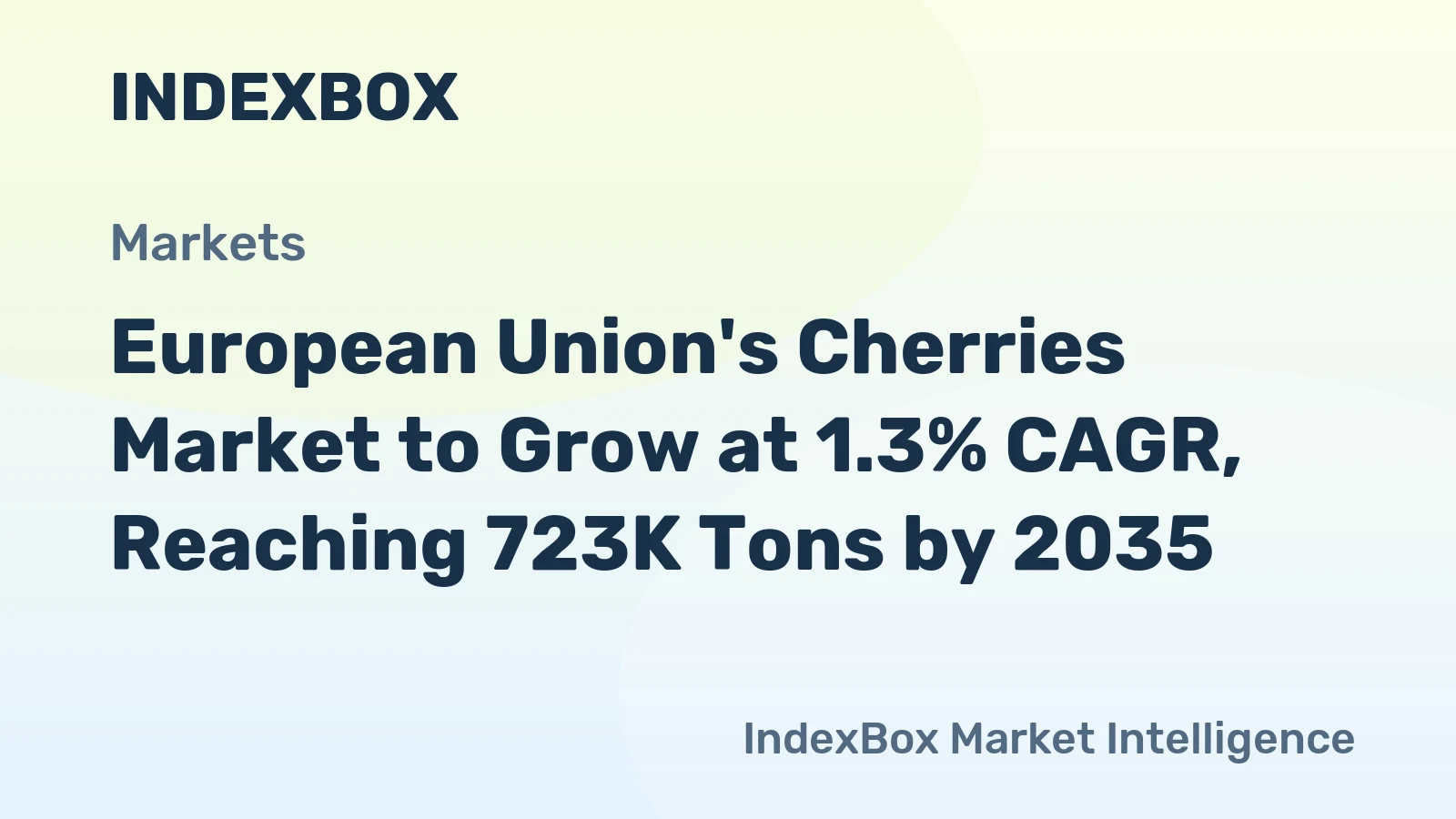 European Union's Cherries Market to Grow at 1.3% CAGR, Reaching 723K Tons by 2035