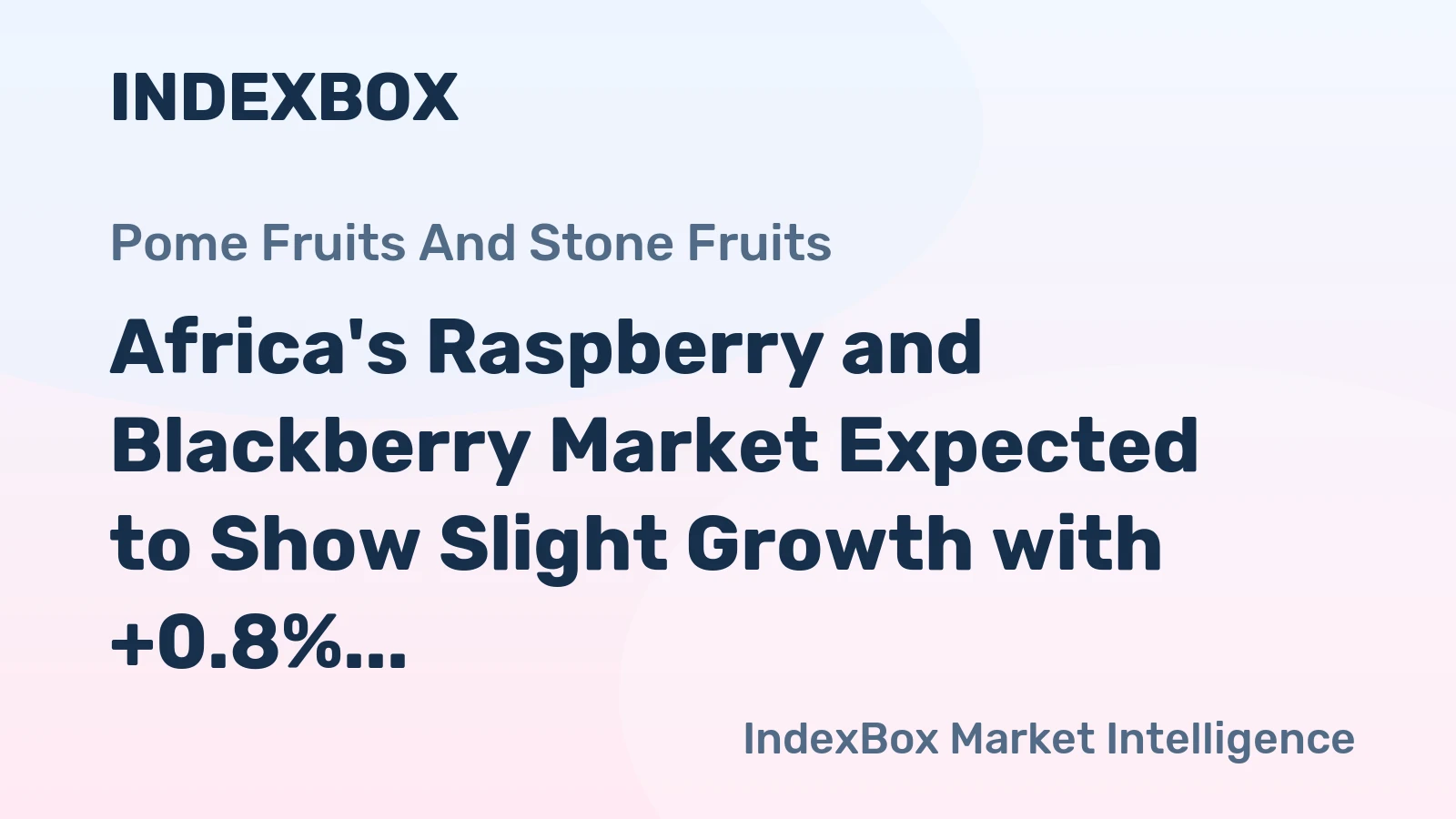 Africa's Raspberry and Blackberry Market Expected to Show Slight Growth with +0.8% CAGR