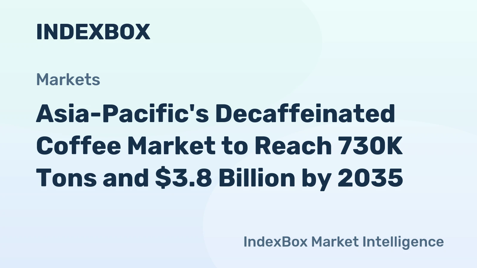 Asia-Pacific's Decaffeinated Coffee Market to Reach 730K Tons and $3.8 Billion by 2035