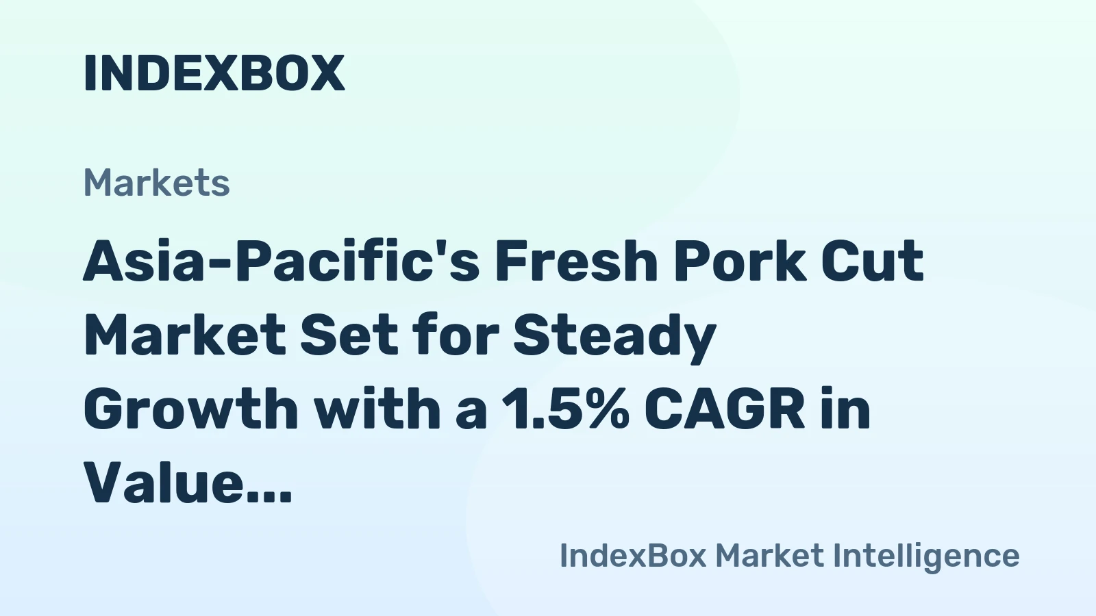 Asia-Pacific's Fresh Pork Cut Market Set for Steady Growth with a 1.5% CAGR in Value