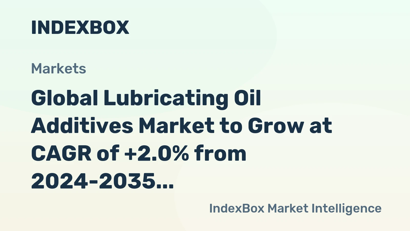 Global Lubricating Oil Additives Market to Grow at CAGR of +2.0% from 2024-2035, Reaching 31M Tons