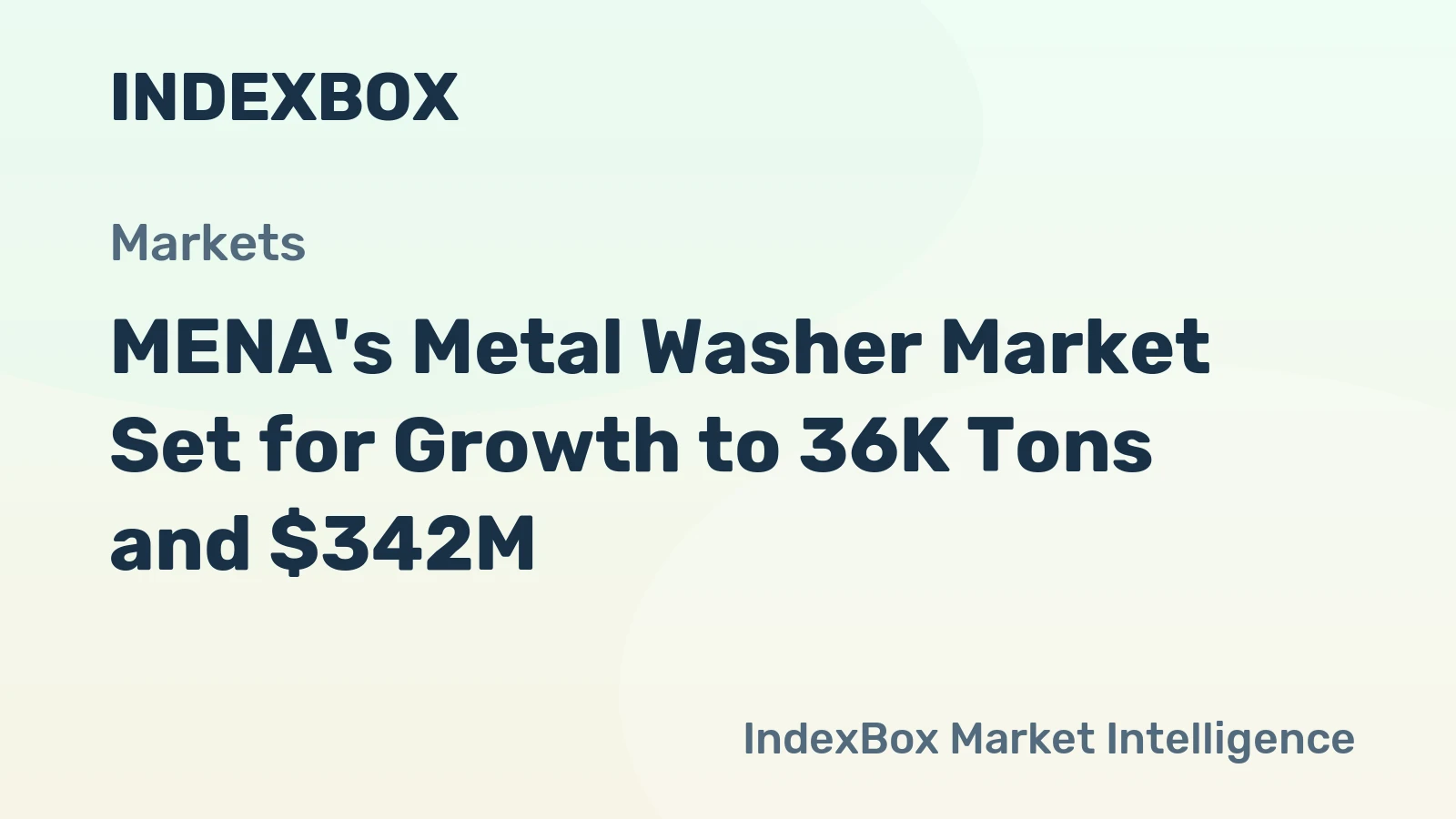 MENA's Metal Washer Market Set for Growth to 36K Tons and $342M