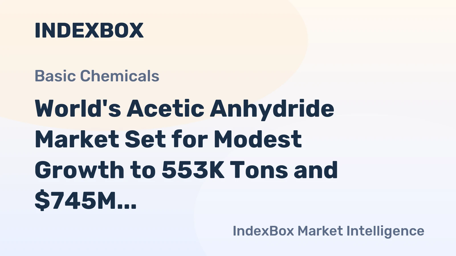 World's Acetic Anhydride Market Set for Modest Growth to 553K Tons and $745M by 2035