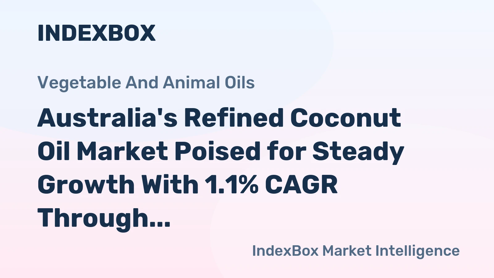 Australia's Refined Coconut Oil Market Poised for Steady Growth With 1.1% CAGR Through 2035