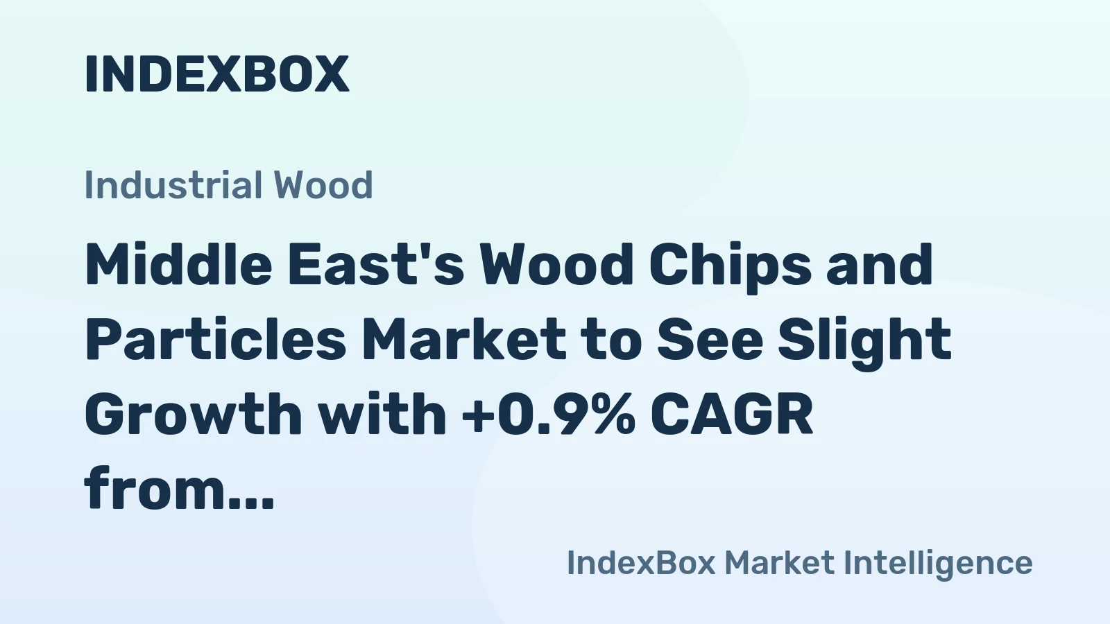 Middle East's Wood Chips and Particles Market to See Slight Growth with +0.9% CAGR from 2024 to 2035
