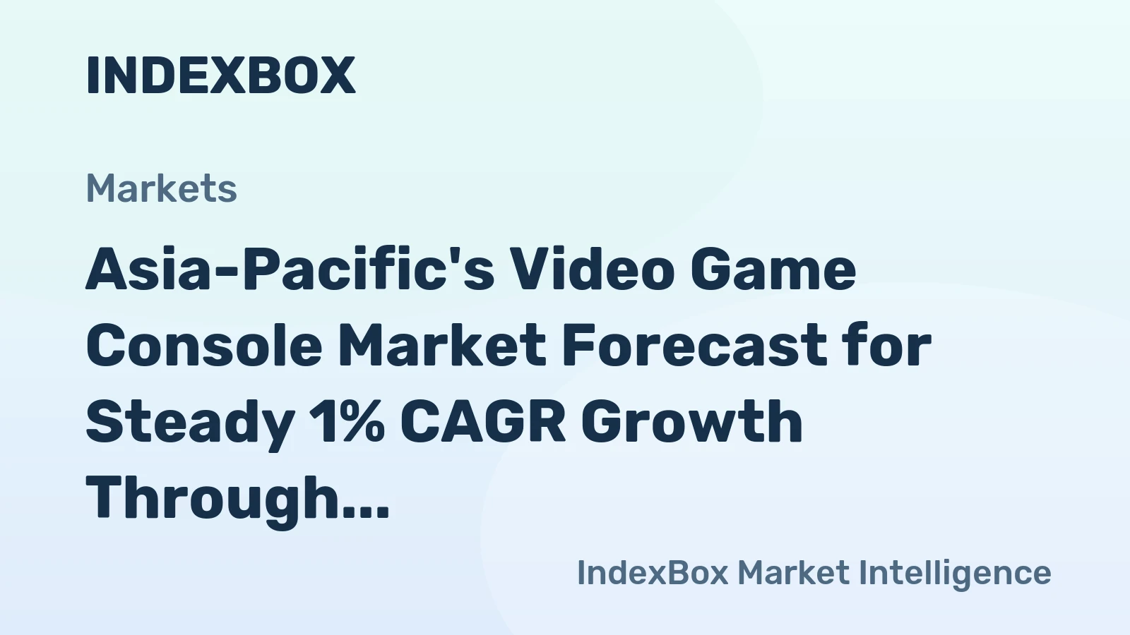Asia-Pacific's Video Game Console Market Forecast for Steady 1% CAGR Growth Through 2035