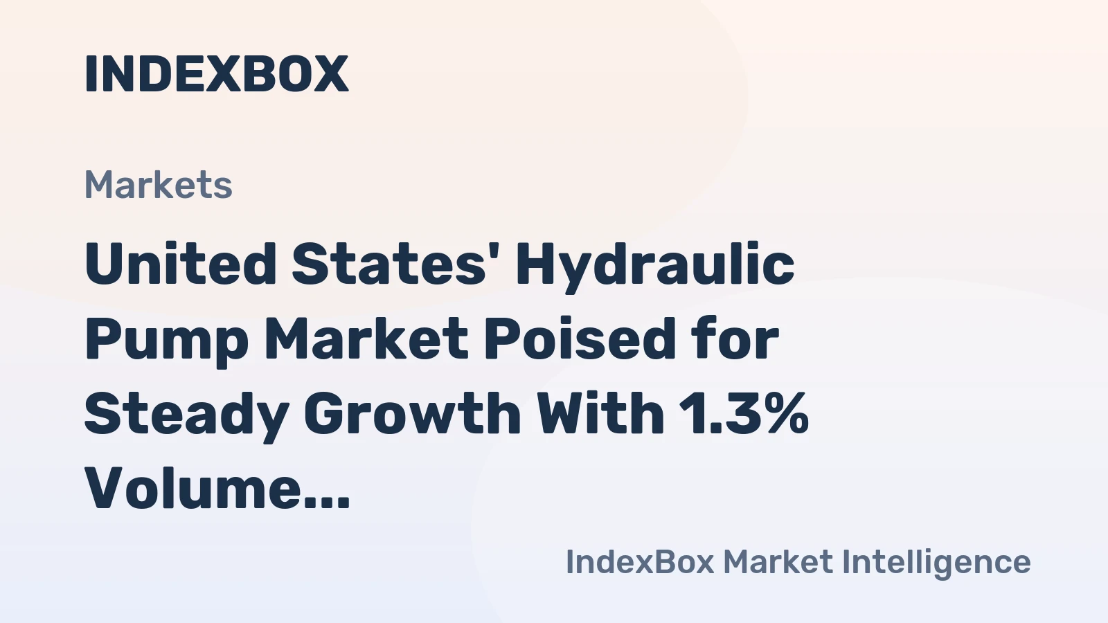 United States' Hydraulic Pump Market Poised for Steady Growth With 1.3% Volume CAGR Through 2035