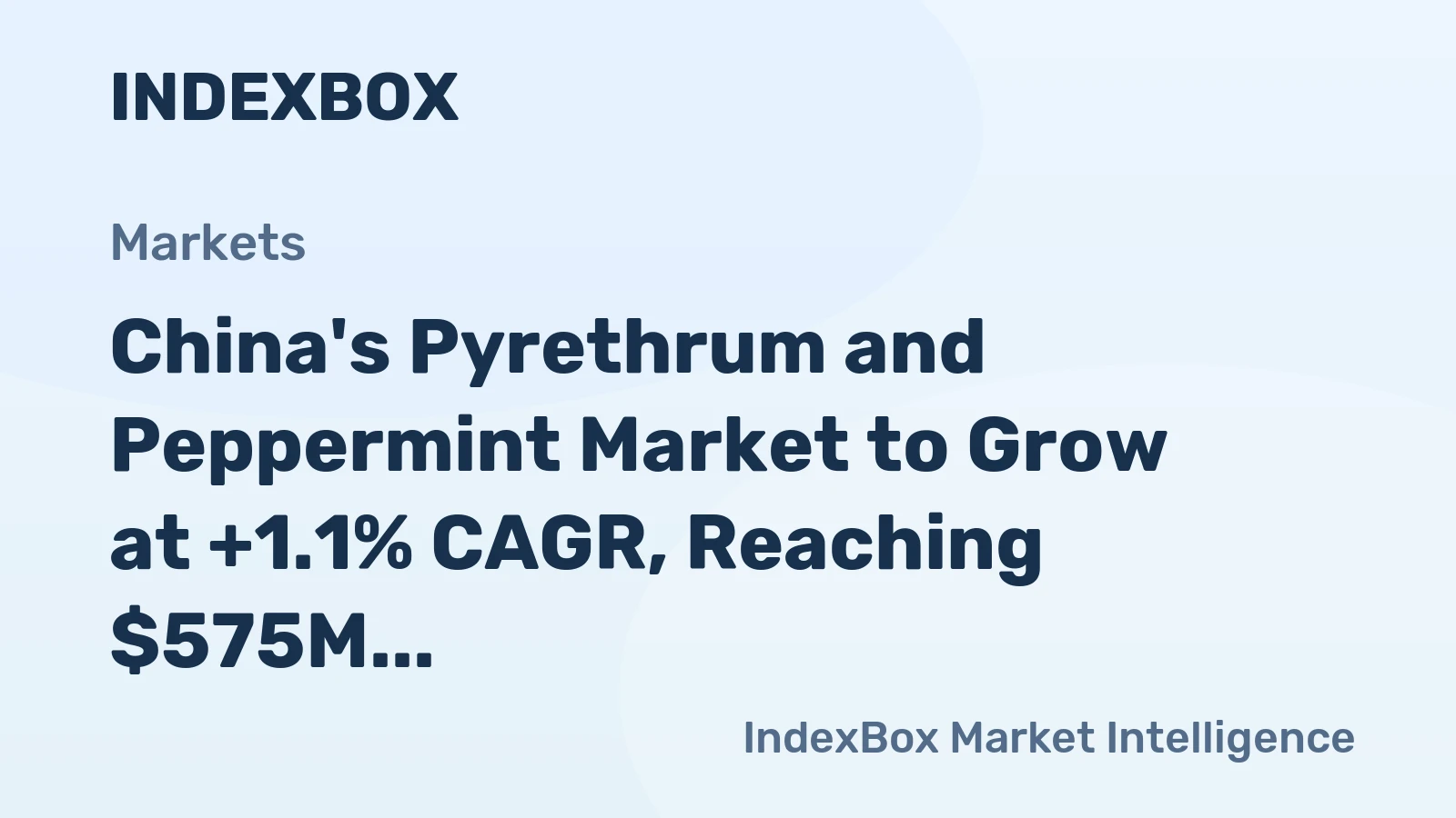 China's Pyrethrum and Peppermint Market to Grow at +1.1% CAGR, Reaching $575M by 2035