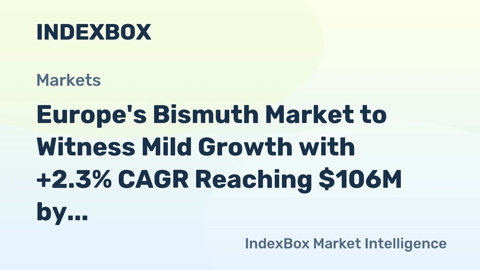 Europe's Bismuth Market to Witness Mild Growth with +2.3% CAGR Reaching $106M by 2035
