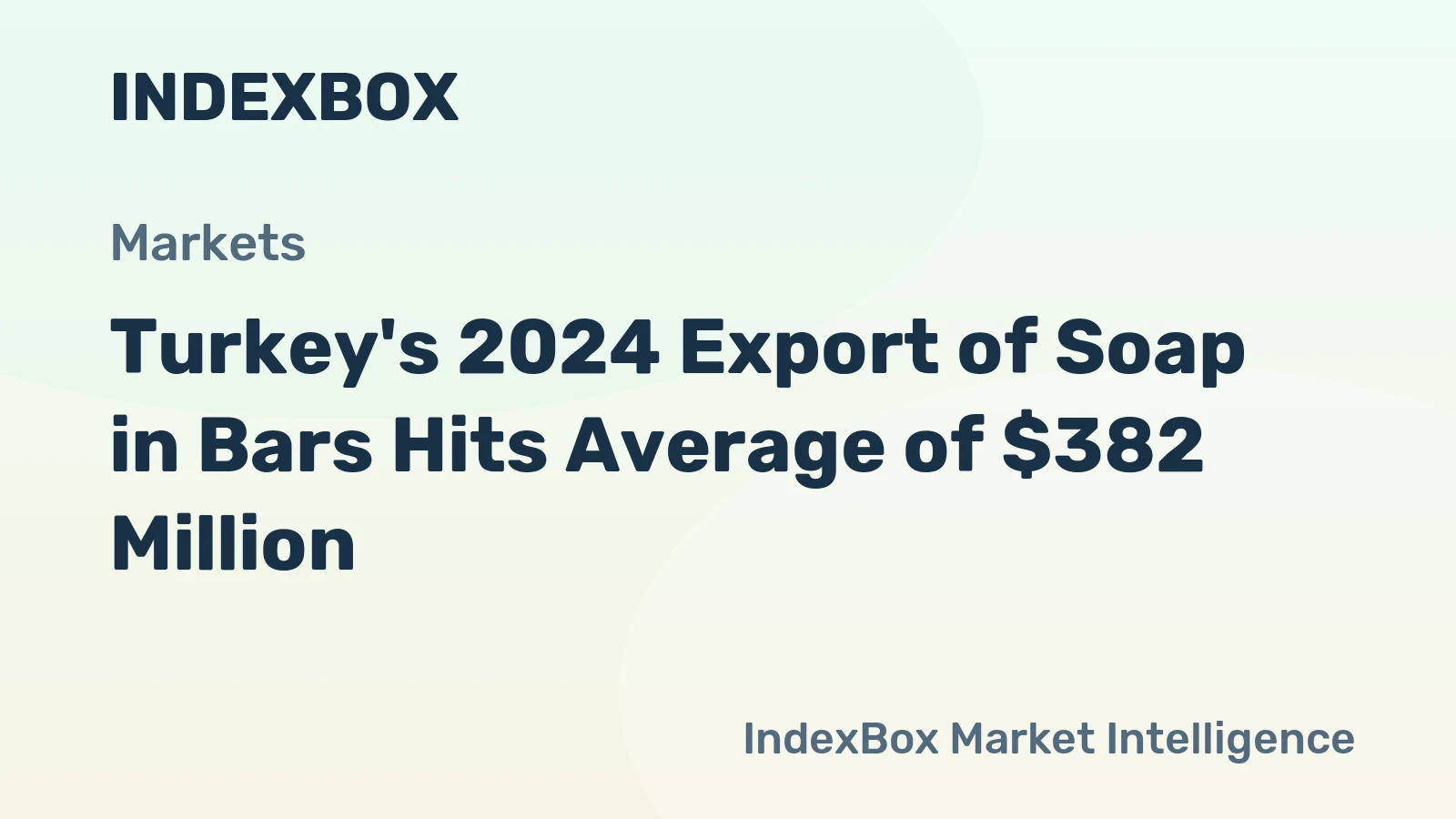 Turkey's 2024 Export of Soap in Bars Hits Average of $382 Million