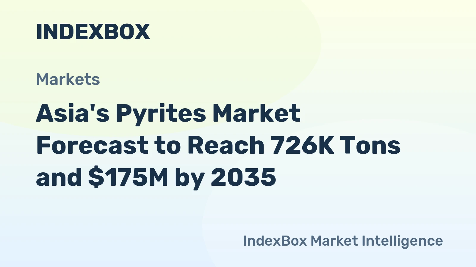 Asia's Pyrites Market Forecast to Reach 726K Tons and $175M by 2035