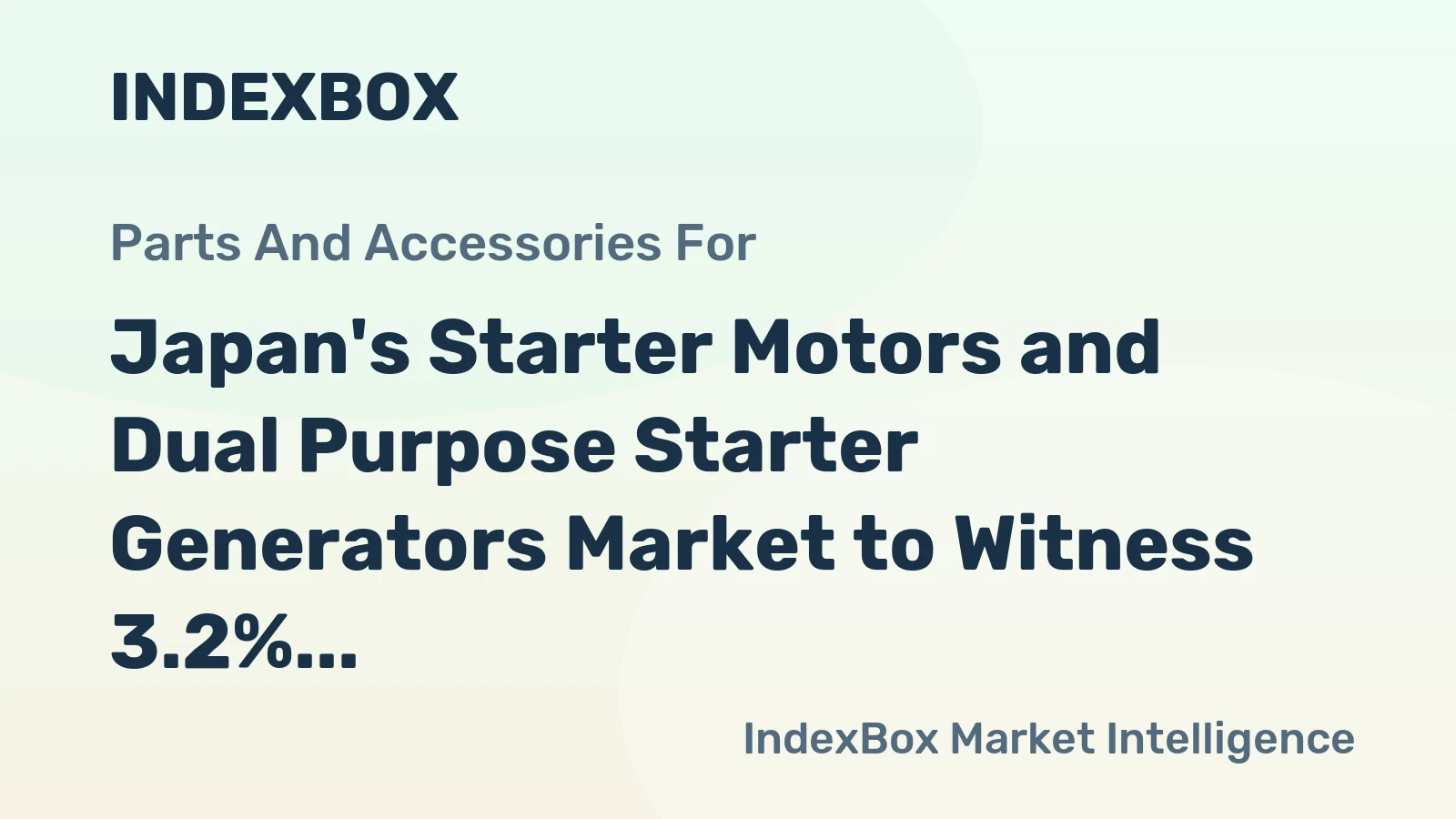 Japan's Starter Motors and Dual Purpose Starter Generators Market to Witness 3.2% CAGR Growth Leading to 47M Units by 2035