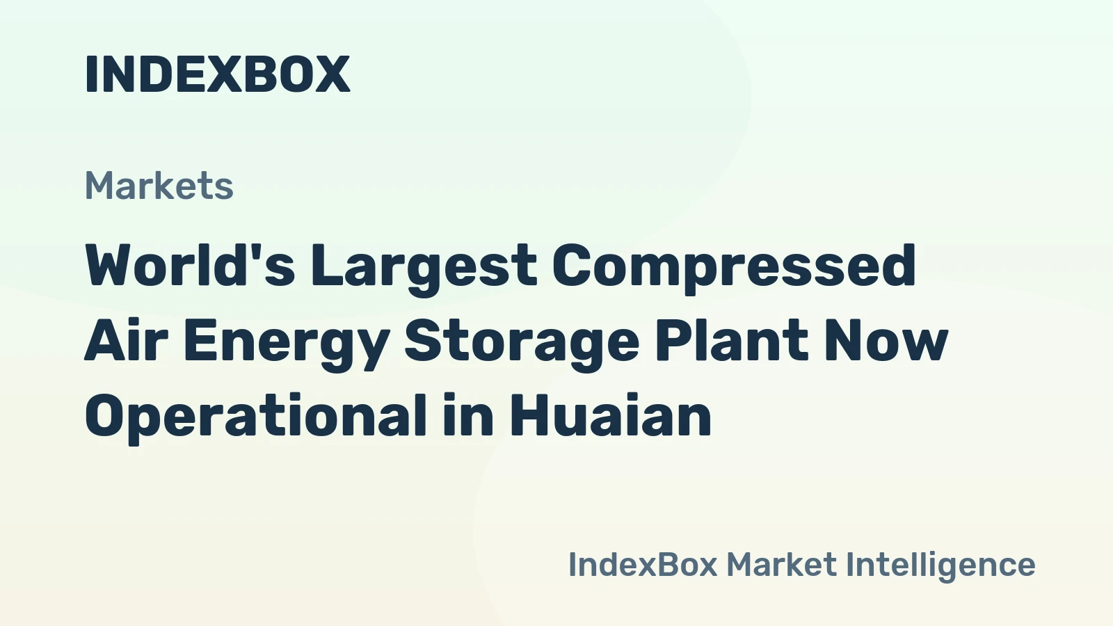 World's Largest Compressed Air Energy Storage Plant Now Operational in Huaian