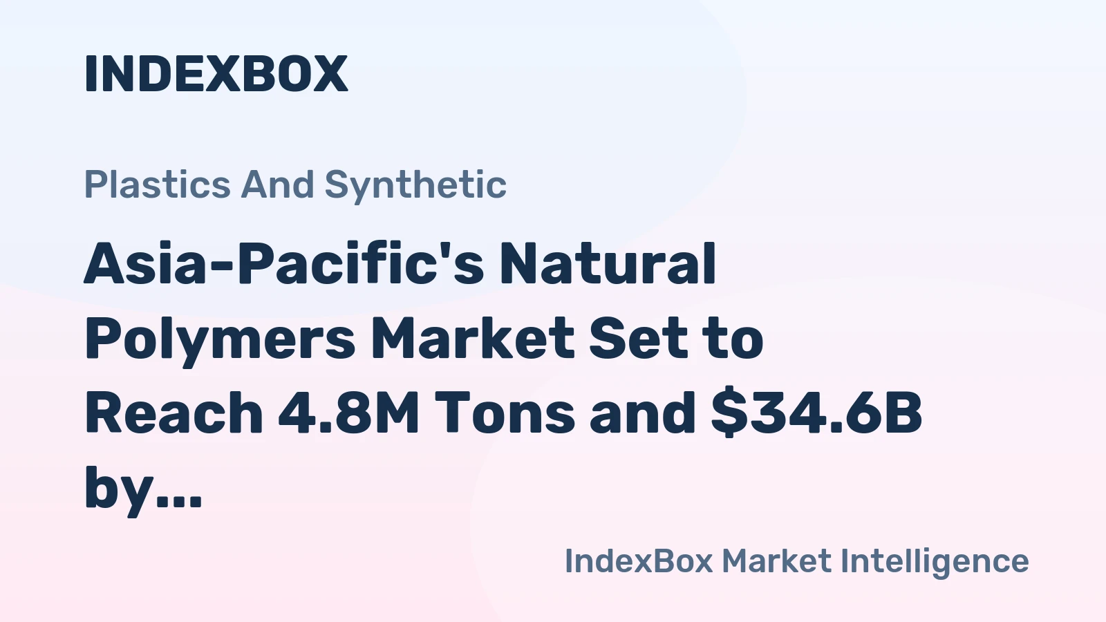Asia-Pacific's Natural Polymers Market Set to Reach 4.8M Tons and $34.6B by 2035