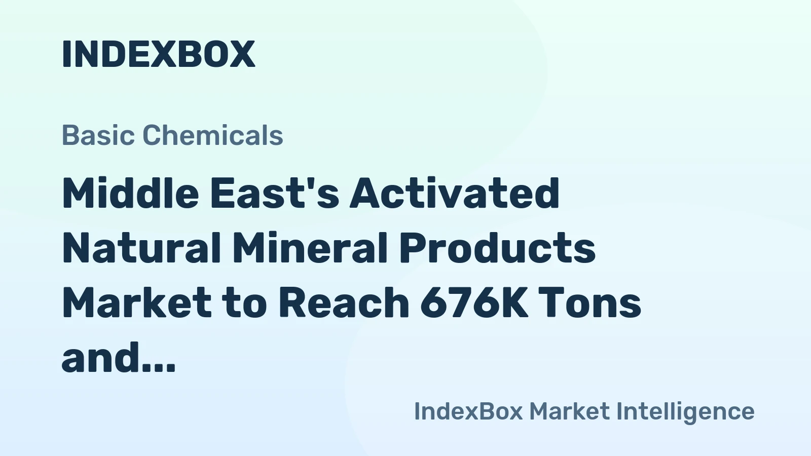 Middle East's Activated Natural Mineral Products Market to Reach 676K Tons and $290M by 2035