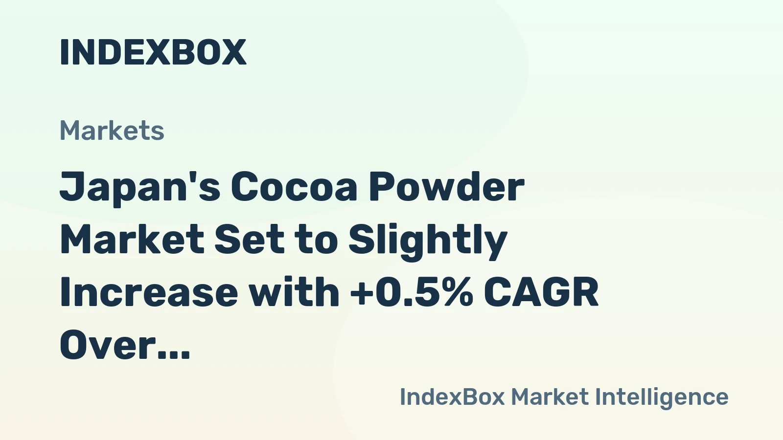Japan's Cocoa Powder Market Set to Slightly Increase with +0.5% CAGR Over Next Decade