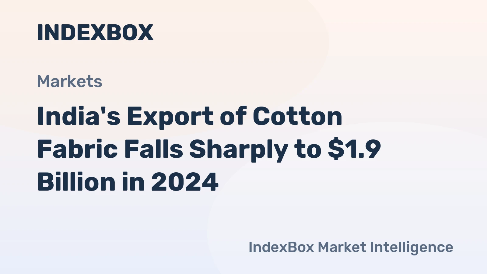 India's Export of Cotton Fabric Falls Sharply to $1.9 Billion in 2024