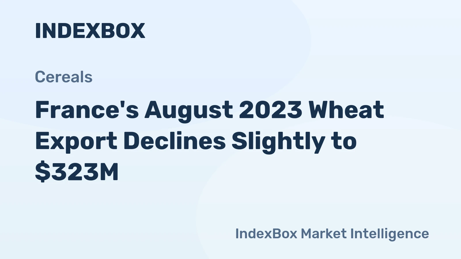 France's August 2023 Wheat Export Declines Slightly to $323M