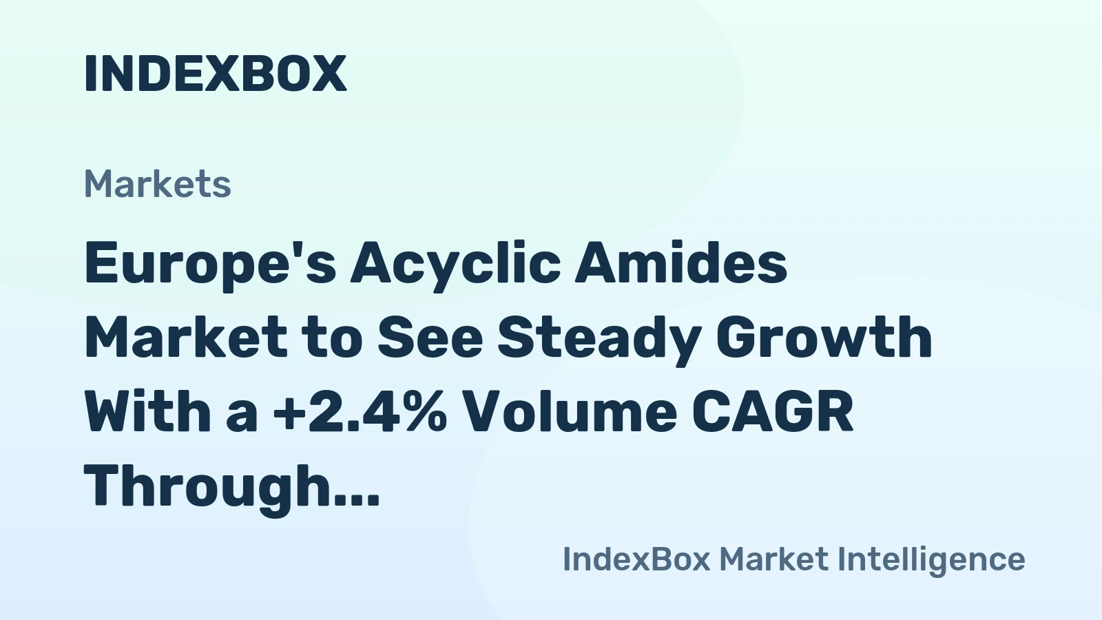 Europe's Acyclic Amides Market to See Steady Growth With a +2.4% Volume CAGR Through 2035