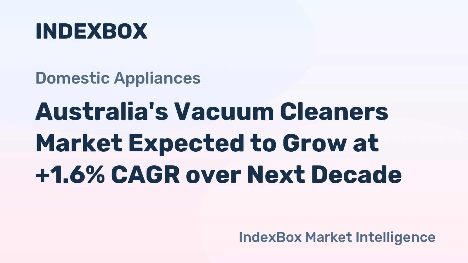 Australia's Vacuum Cleaners Market Expected to Grow at +1.6% CAGR over Next Decade