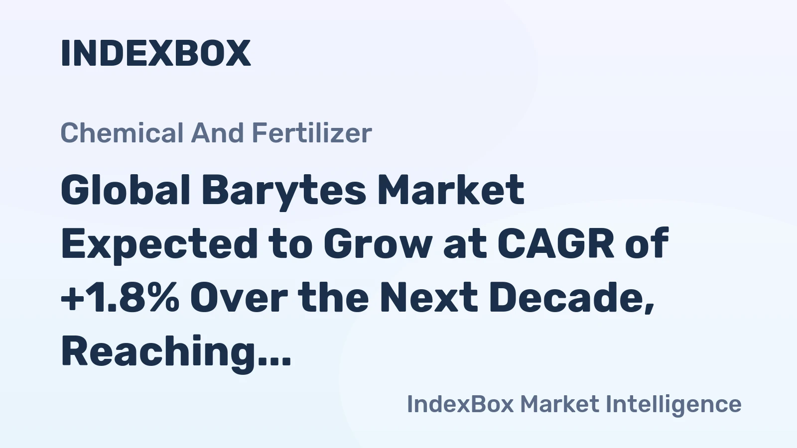 Global Barytes Market Expected to Grow at CAGR of +1.8% Over the Next Decade, Reaching $5.6B by 2035