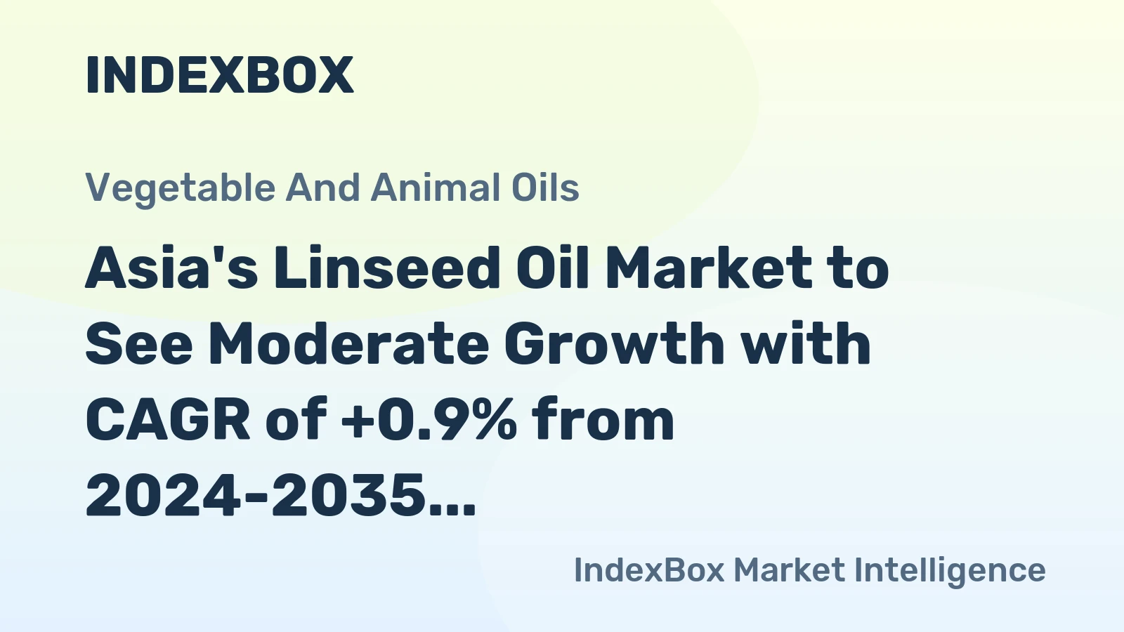 Asia's Linseed Oil Market to See Moderate Growth with CAGR of +0.9% from 2024-2035